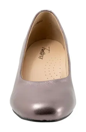 Trotters Daria Block Heel Pumps - Pewter