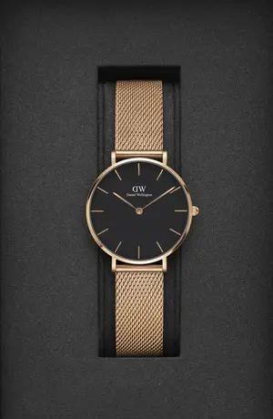 DANIEL WELLINGTON Classic Petite Mesh Strap Watch - Rose Gold/white/rose Gold