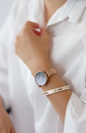 DANIEL WELLINGTON Classic Petite Mesh Strap Watch - Rose Gold/white/rose Gold