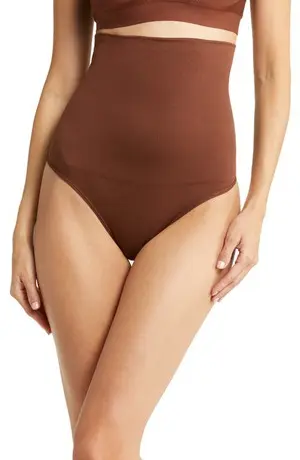 SHAPERMINT High Waist Shaper Thong Chocolate