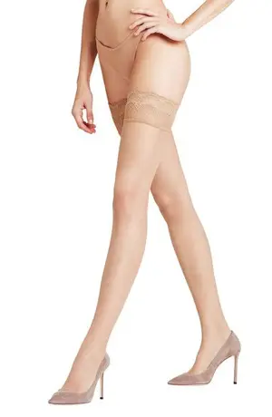Falke Deluxe 8 Stay-up Stockings - Powder 4069