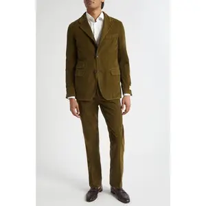 Massimo Alba Cotton Corduroy Suit - Military