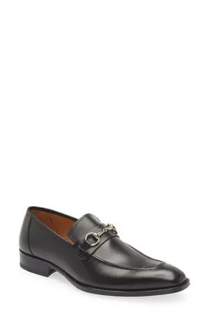 Mezlan Bit Ornament Leather Loafer - Black