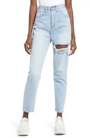 Endless Rose Ripped High-waist Ankle Jeans