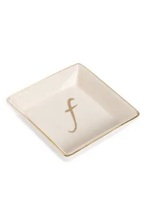 Nordstrom Initial Vanity Tray F- Blush- Gold