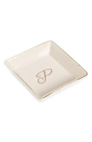 Nordstrom Initial Vanity Tray P- Blush- Gold