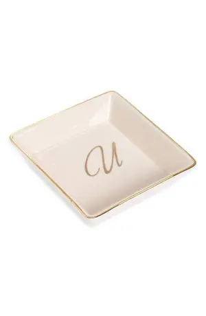 Nordstrom Initial Vanity Tray U- Blush- Gold