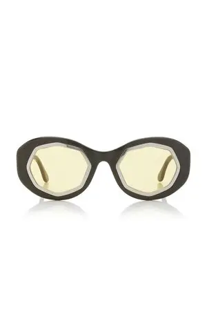 Marni Mount Bromo Oval-frame Acetate Sunglasses