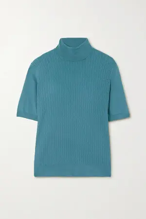 Loro Piana Dolcevita Ribbed Cashmere Turtleneck Top