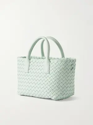 Bottega Veneta Cabat Mini Intrecciato Tote - White