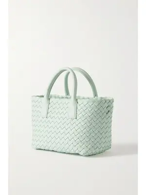 Bottega Veneta Cabat Mini Intrecciato Leather Tote - White