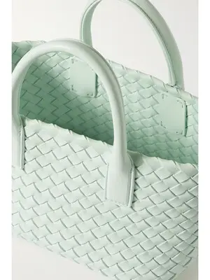Bottega Veneta Cabat Mini Intrecciato Leather Tote - White