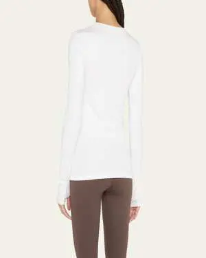 Splits59 Louise Rib Long-sleeve Top - White