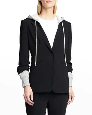 Cinq À Sept Hooded Khloe Jacket Black/heather