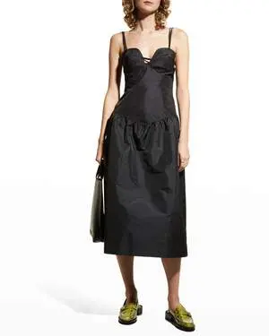 green emerald velvet dress Black Ribbed Drop Waist Strappy Midi Dress