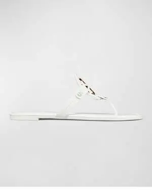 Tory Burch Miller Patent Leather Sandals Optic White