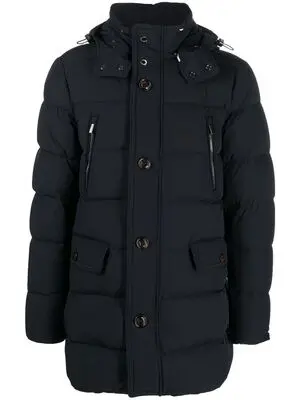 MOORER Button-down Padded Coat - Blue