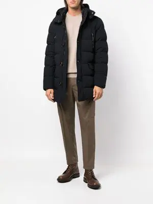 MOORER Button-down Padded Coat - Blue