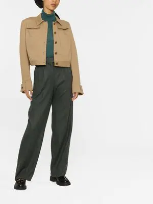 Alberta Ferretti Button-up Cropped Jacket