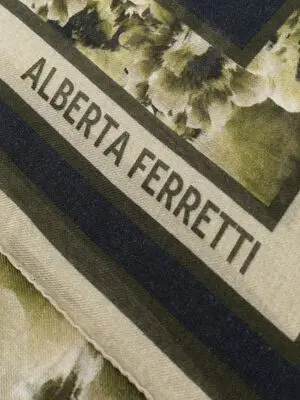 Alberta Ferretti Floral-print Knitted Scarf