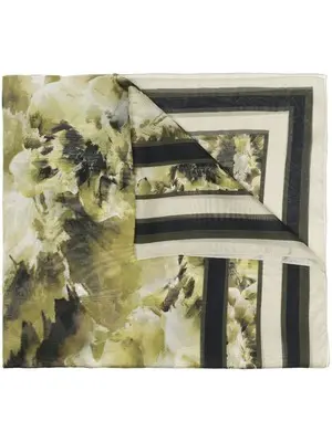 Alberta Ferretti Floral-print Silk Scarf - Green