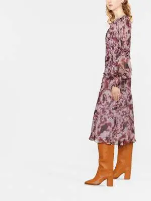 Alberta Ferretti Floral Print Silk Dress