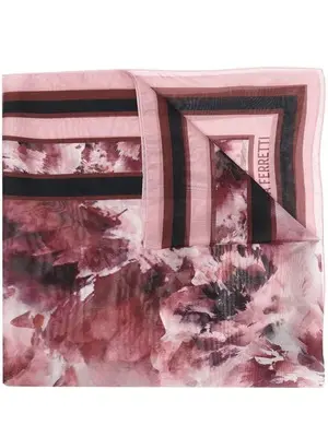 Alberta Ferretti Floral-print Silk Scarf - Pink