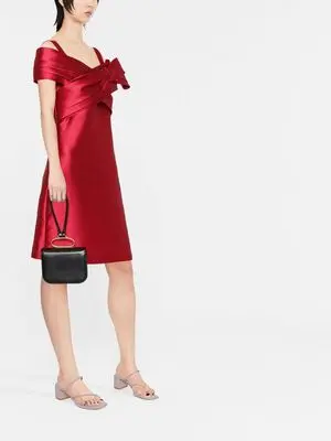 Alberta Ferretti Off-shoulder Bow Detail Dress
