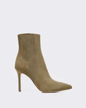Veronica Beard Lisa Suede Stiletto-heel Bootie Moss