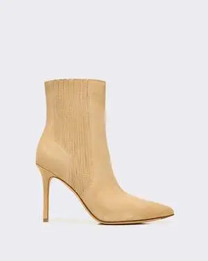 Veronica Beard Lisa Suede Stiletto-heel Bootie Sand