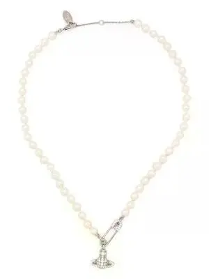 VIVIENNE WESTWOOD Orb Safety-pin Pearl Necklace