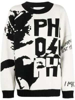 Philosophy Di Lorenzo Serafini Logo-knit Virgin Wool Jumper - White