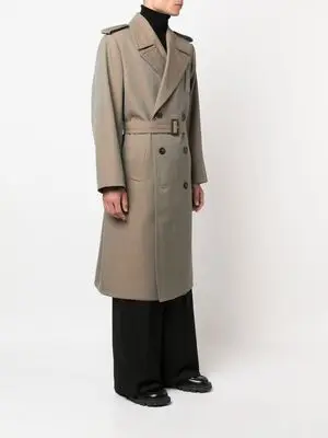 MAISON MARGIELA Double-breasted Wool Trench Coat - Green
