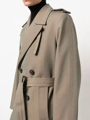 MAISON MARGIELA Double-breasted Wool Trench Coat - Green