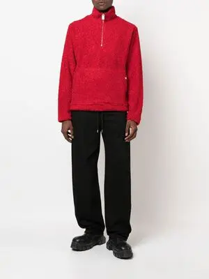 1017 Alyx 9sm Bouclé Half-zip Sweatshirt - Red