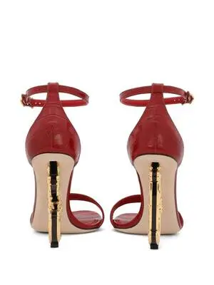 Dolce & Gabbana Baroque Dg 105mm Leather Sandals - Red