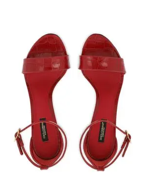 Dolce & Gabbana Baroque Dg 105mm Leather Sandals - Red