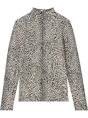 Proenza Schouler Leopard-print Mock-neck Top