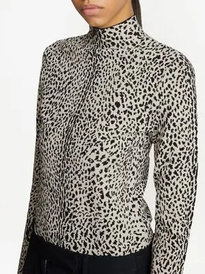 Proenza Schouler Leopard-print Mock-neck Top