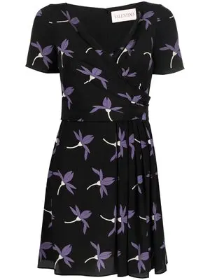Valentino Garavani Floral-print Pleated Dress