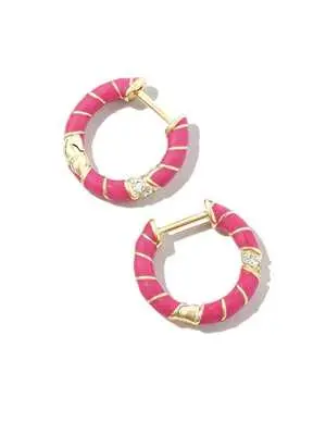 Yvonne Léon 9kt Yellow Twist Enamel Hoop Earrings