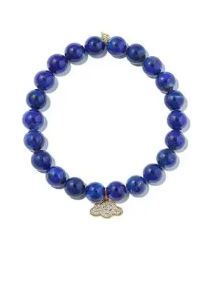 SYDNEY EVAN 14kt Yellow Lapis Lazuli And Diamond Charm Bracelet - Gold