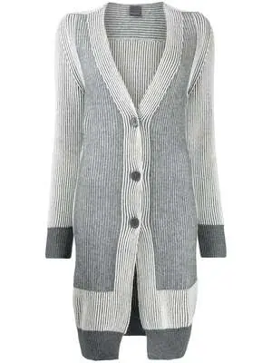 Lorena Antoniazzi Colour-block Ribbed Knit Cardigan-coat
