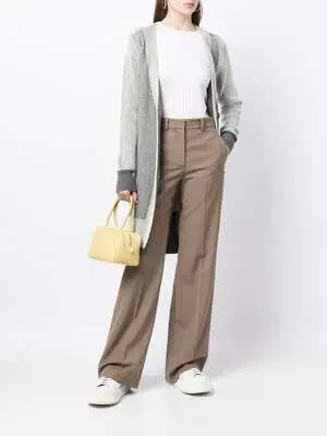 Lorena Antoniazzi Colour-block Ribbed Knit Cardigan-coat