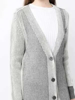 Lorena Antoniazzi Colour-block Ribbed Knit Cardigan-coat