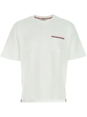 Thom Browne Milano Cotton Oversized Pocket Tee - White