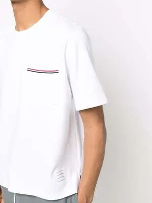 Thom Browne Milano Cotton Oversized Pocket Tee - White