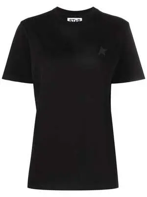 GOLDEN GOOSE Logo-embroidered T-shirt - Black