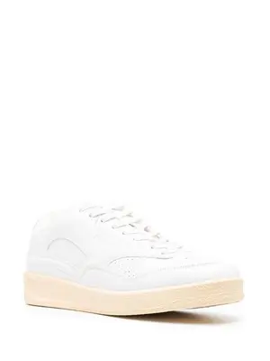 JIL SANDER Panelled Low-top Leather Sneakers - White