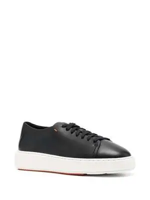 Santoni Leather Low-top Sneakers - Black